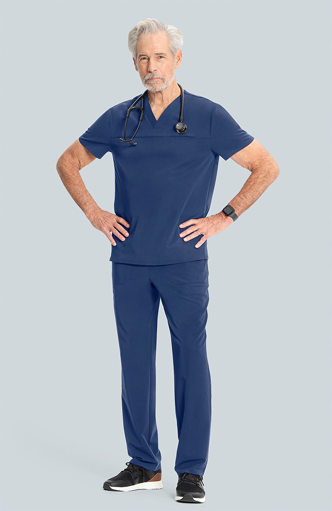 Men's Vapor 3-Pocket V-Neck Seamed Scrub Top | Medelita