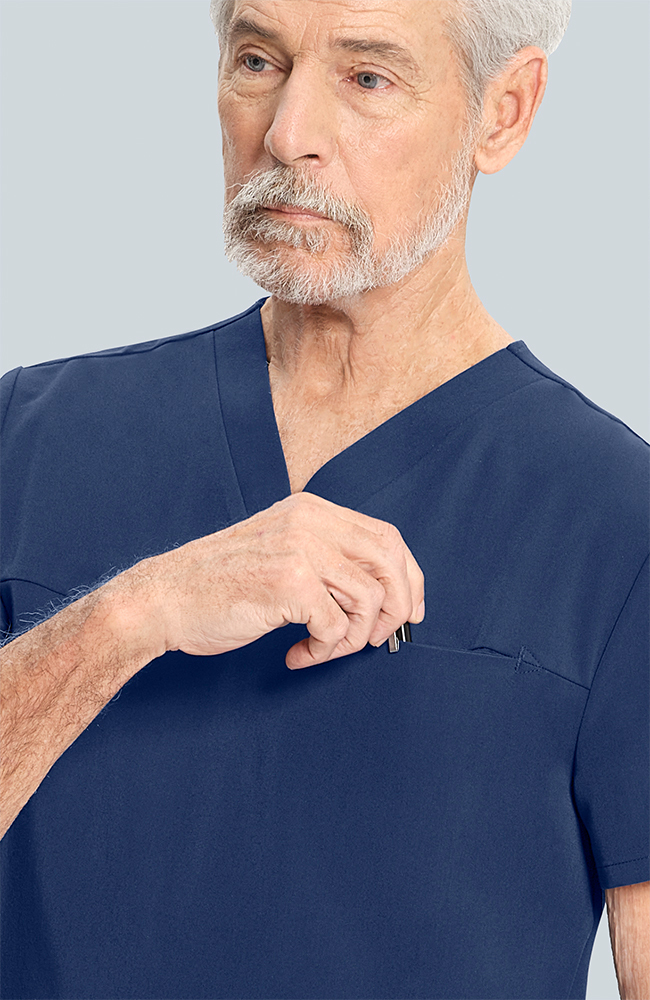 Men's Vapor 3-Pocket V-Neck Seamed Scrub Top | Medelita